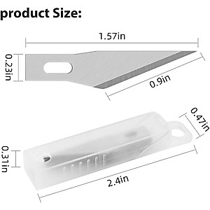 DIYSELF 1 Pcs Exacto Knife with 11 Pcs SK5 High Carbon Steel Exacto Blades Kit, Precision Knife Stencil Knife, Craft Hobby Knife, Art knife and 1pcs Steel 15cm Ruler for Fondant, Scrapbooking (Green)