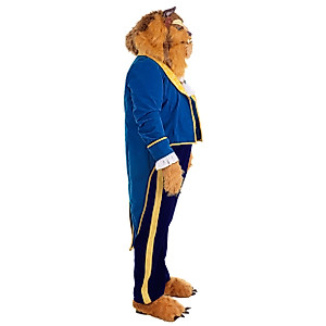 Plus Size Beast Costume | Adult Disney Beauty and The Beast Mouth Mover Full Head Mask | Blue Dance with Belle Outfit 5X