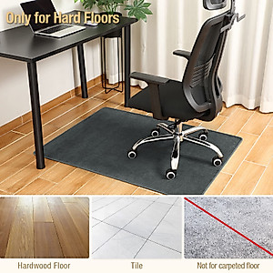 Yecaye Office Chair Mat for Hardwood Floor, 48"×36" Desk Chair Mat, Anti-Slip Low-Pile Chair Mats for Rolling Chair, Non-Curve Office Rug, Multipurpose Computer Chair Mat, Hard Floor Mat, Dark Grey