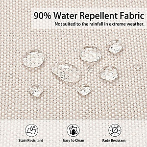 Magpie Fabrics Indoor Outdoor Patio Replacement Cushion Cover with Ties 2 Pack, Loveseat Chair Couch Slipcover Water Repellent UV Resistant Decor for Home Garden(Recycled Cream White, 24x24x4 Inch)