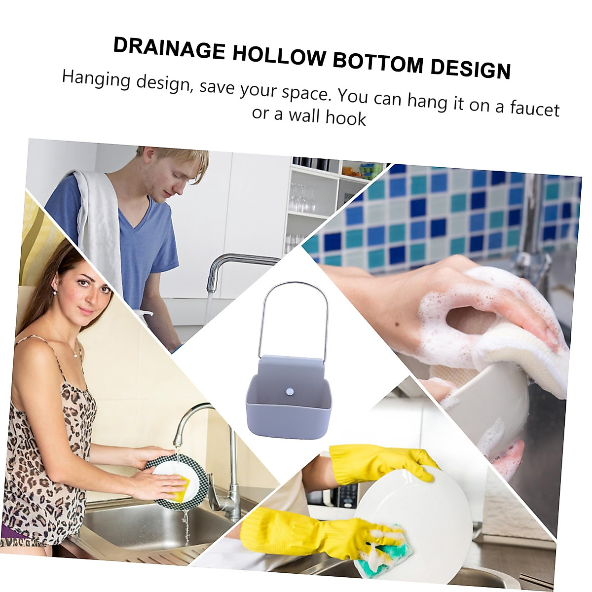 Alipis 6 Pcs Sponge Holder Sink Sponge Sink Drying Rack Dry Soap Holder Soap Draining Dish Storage for Dish Sponge Stainless Steel Sink Sponge Storage Rack Faucet Drain Pan