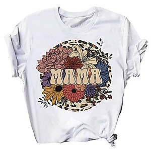 Mother's Day Party Supplies Regalo para El De Las Madres Vintage Clothes Purple Shirt for Women Cropped Graphic Tees for Women