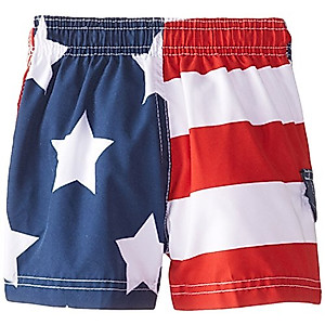 Kanu Surf Boys' Baby American Flag Swim Trunk, Multicolour, 18 Months