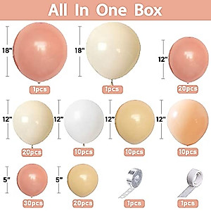 Dusty Rose Pink Nude Peach Neutral Brown Ivory White Boho Balloons Balloon Garland Kit, Boho Neutral Birthday Wedding Baby Shower Party Decorations for Girl