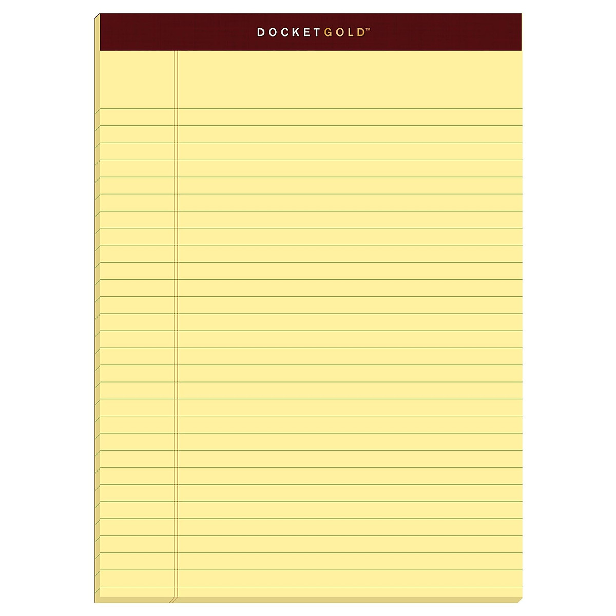 TOPS Docket Gold Writing Pads, 8-1/2" x 11-3/4", Legal Rule, Canary Paper, 50 Sheets, 6 Pack (99707), Original Version