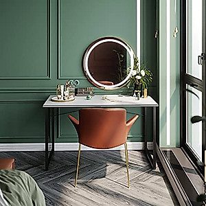 Coleshome 40 Inch Computer Desk, Modern Simple Style Desk for Home Office, Study Student Writing Desk, White Black