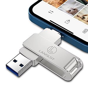 64GB Flash Drive for Phone Photo Stick,3 in 1 Phone Flash Drive USB 3.0 External Storage,Phone Memory Stick for Photos and Videos for Phone/Pad/Android/PC/Mac