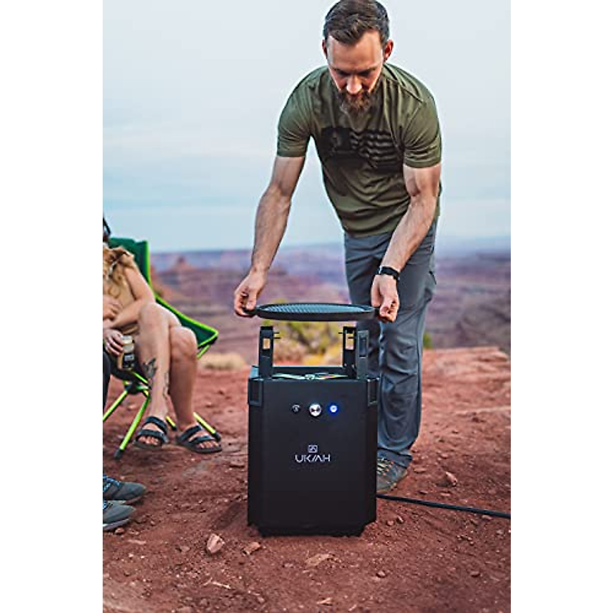 UKIAH The Note Plus - Deluxe Portable Gas Fire Pit with Patented 2.0 Beat to Music Sound System, Black (TK-1053-NP)