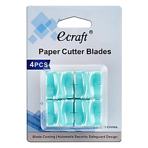 Ecraft Paper Trimmer Replacement Blades: Automatic Security Safeguard Paper Cutter Blade Refills Mint Green (4 Pack)…
