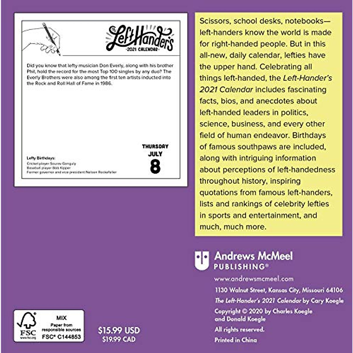 The Left-Hander's 2021 Day-to-Day Calendar