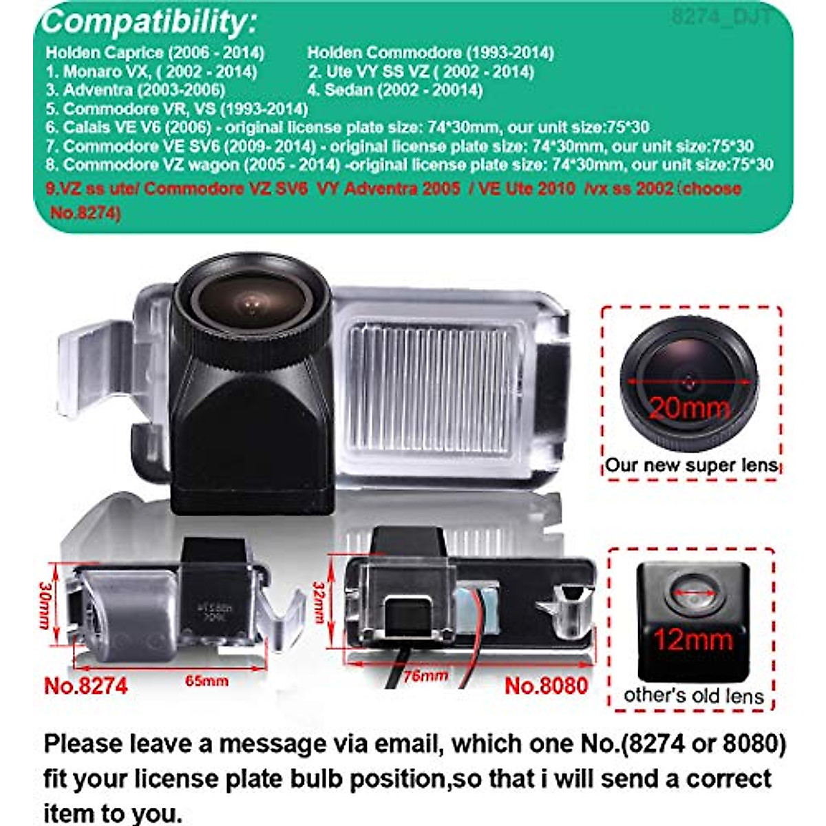Super HD CCD Sensor Vehicle 20mm 170 Wide Angle Night Vision Rear View IP68 Reverse Backup Camera for Holden Caprice/Commodore/MonaroVX/Ute VY SS VZ/Adventra/Sedan/Commodore VR, VS/Calais VE V6