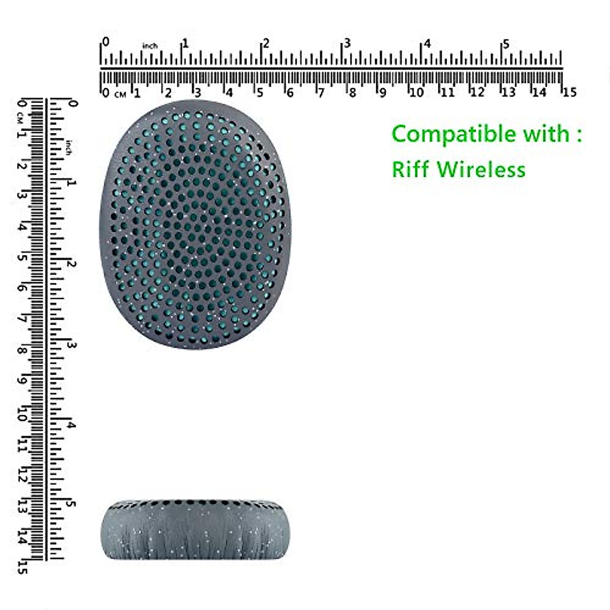 Geekria QuickFit Replacement Ear Pads for Skullcandy Riff Wireless Headphones Ear Cushions, Headset Earpads, Ear Cups Repair Parts (Grey)