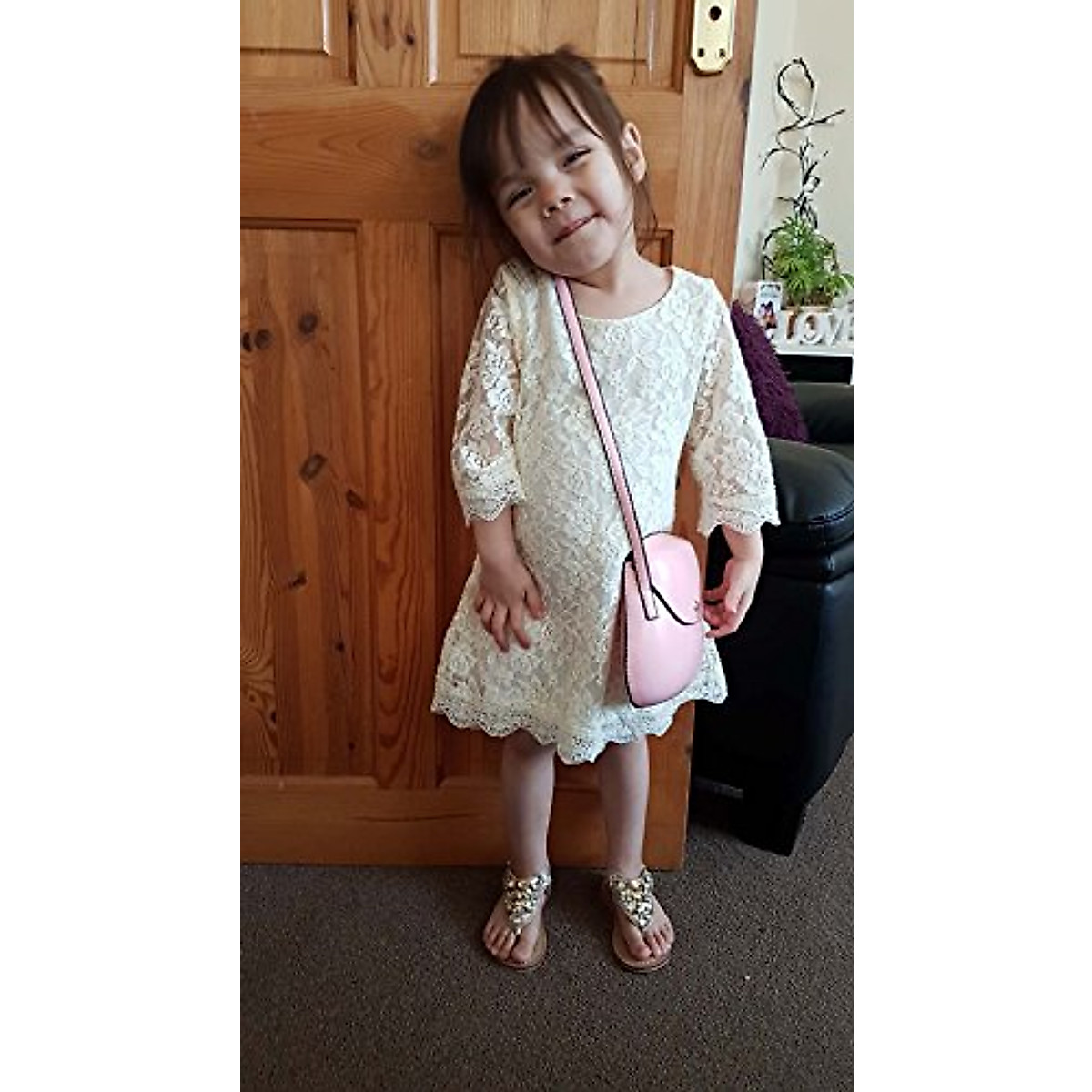 Qmislg Girls Lace Dress Flower Dresses Toddler Dress Baby Vintege Floral Special Occasion Dress