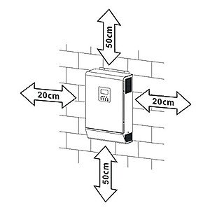 Multi-Function Hybrid Inverter, ​3KVA 2400W 24V High Frequency Hybrid Pure Sine Wave Inverter Charger Grid Power Inverter Converter with 50A Solar Charge Controller for Off-Grid Areas, Home, Office