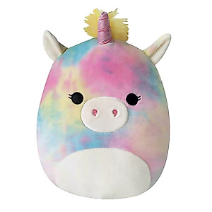 Squishmallows Official Kellytoy 10 Inch Soft Plush Squishy Toy Animals (Esmeralda Tie Dye Unicorn)