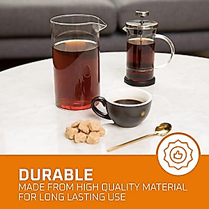 Bruntmor 34 Oz French Press Replacement Glass Beaker Carafe, 8 Cup Glass French Press Replacement Beaker, Thick Glass made of borosilicate glass, Gifting for coffee lover