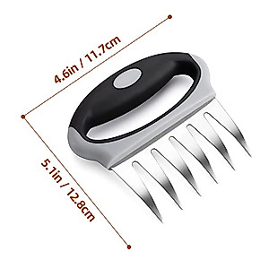 Meat Claws for Shredding, Lisnoway Metal Set of 2 Tools, Chicken Shredder, Meat Shredder Claws, BBQ Shredding Claws, Pulled Pork, Bear Claws, Pork Shredding Claws Shred Cut Meats