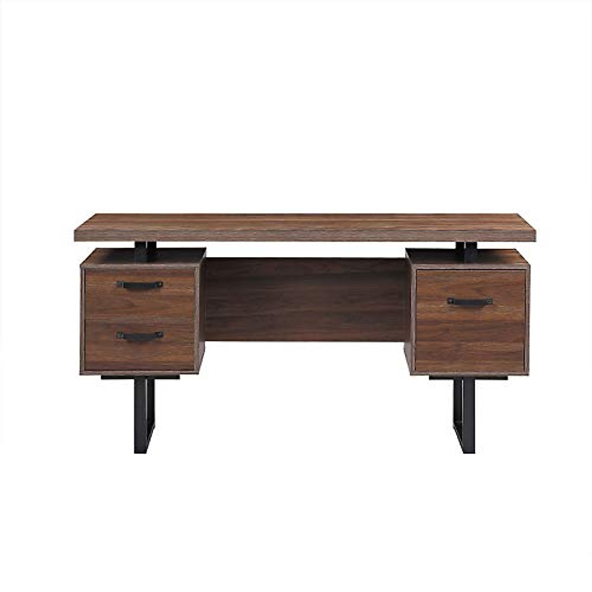 Merax Computer Hanging Letter-Size files/59 inch Writing Study Table with Drawers Desk, Walnut