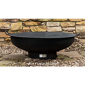 Peak52-38" Carbon Steel Table Top Fire Pit Lid - Made in The USA - Weather Resistant Metal Fire Pit Cover for Outdoor Wood or Gas Fire Pit Black Finish