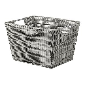 Whitmor Rattique Small Storage Tote-Taupe