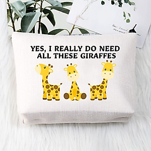 BDPWSS Giraffe Gifts For Giraffe Lovers Giraffe Makeup Bag Yes i Really Do All Need These Giraffes African Animal Lover Gifts (Do need all giraffes)