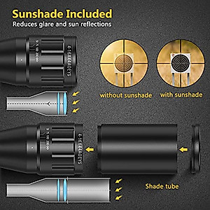 CVLIFE 4-16x44 Tactical Rifle Scope Red and Green Illuminated Built Gun Scope with Locking Turret Sunshade and Mount Included