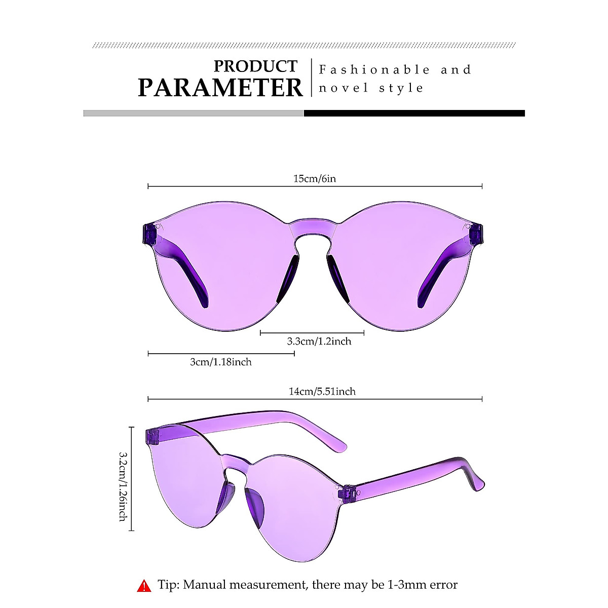 40 Pairs Round Rimless Sunglasses Colored Glasses Colorful Transparent Glasses Candy Color Tinted Eyewear Party Sunglasses