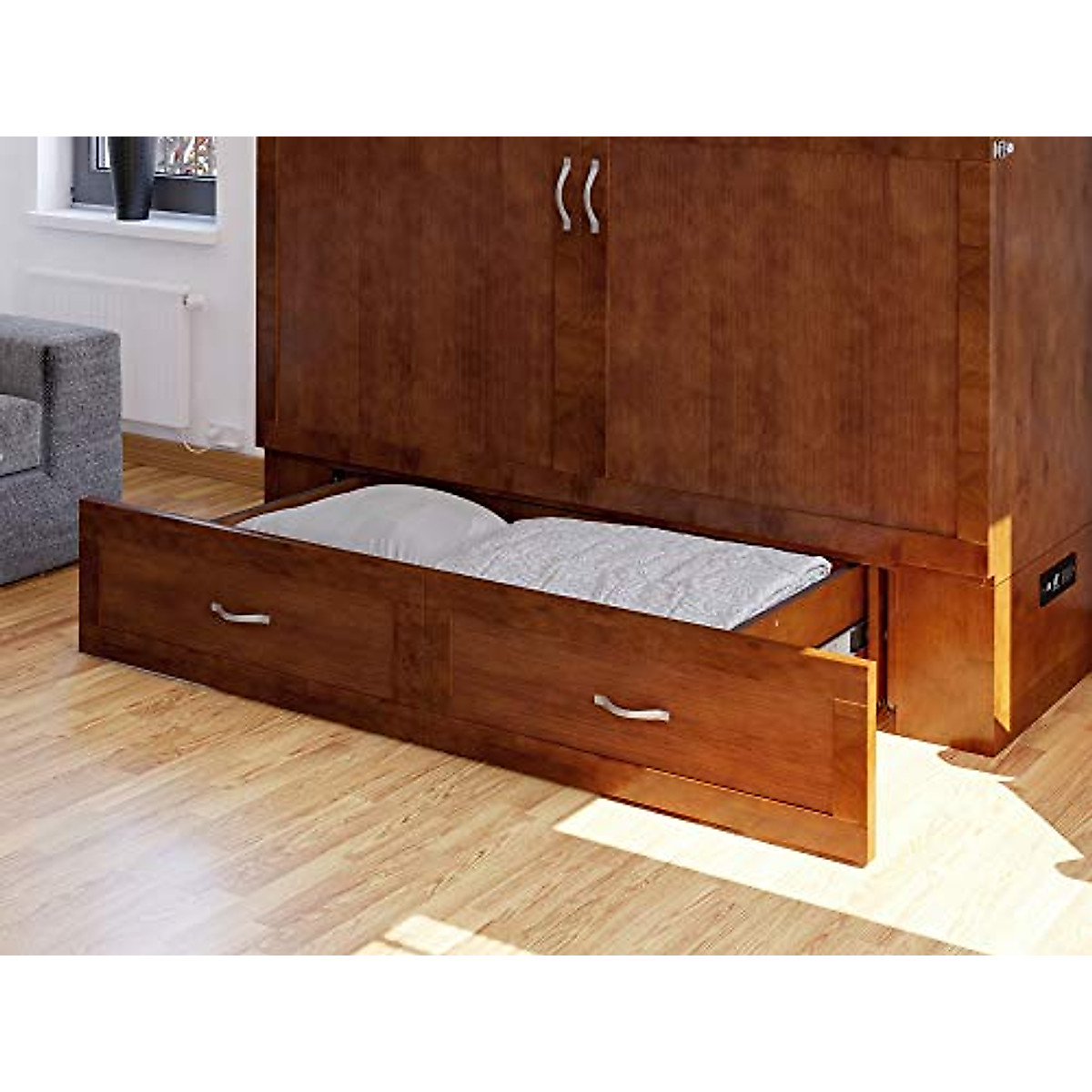 AFI Hamilton Murphy Bed Chest, Queen, Walnut