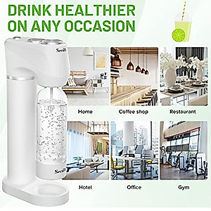 Secura Home Sparkling Water Machine, Cordless Soda Maker with Pressure Gauge, Quick & Customize Carbonation for Any Drink, with BPA Free PET Bottle, Compatible 60L CO2 Exchange Cylinder (NOT Included)