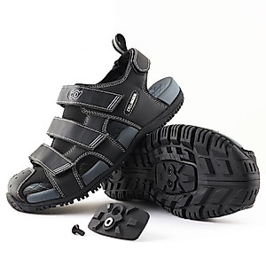 CyclingDeal Unisex Bike Sandals - Indoor Outdoor Trekking Hiking Bicycle Cycling Clip Compatible with Shimano SPD - with Removable Cleat Recess Cover - Great for Men & Women - Size 4546