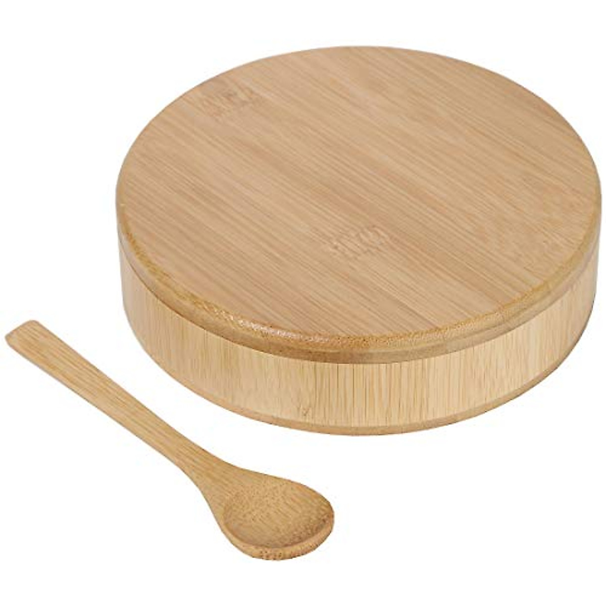 Lily's Home Barkeeper's Salt Box, Bamboo Spice Storage Box with Magnetic Lock and a Bamboo Spoon. Margarita Rim Salting Dish