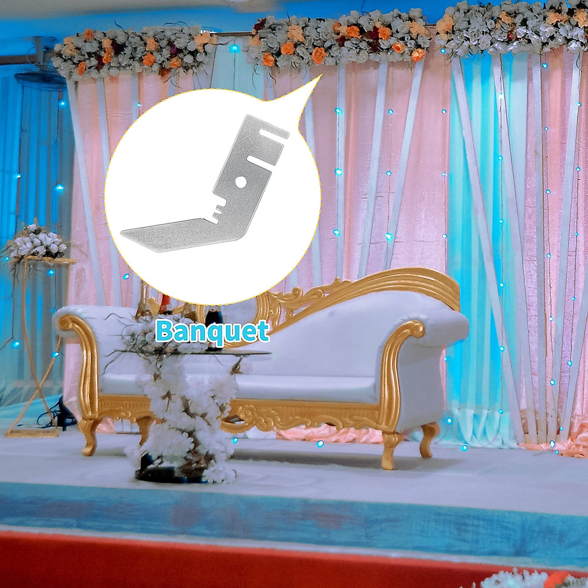 ZhouDaShu Double Crossbar Valance Hanger for Drape Backdrop Stand,Crossbar Hangers for Commercial Pipe and Drape Backdrop Kit,3'' Wedding Hanger Parties Decoration Backdrop Stand Hooks(4 PCS)