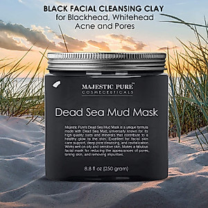 MAJESTIC PURE Dead Sea Mud Mask and Himalayan Clay Mask Bundle – Natural Skin and Face Care for Women and Men
