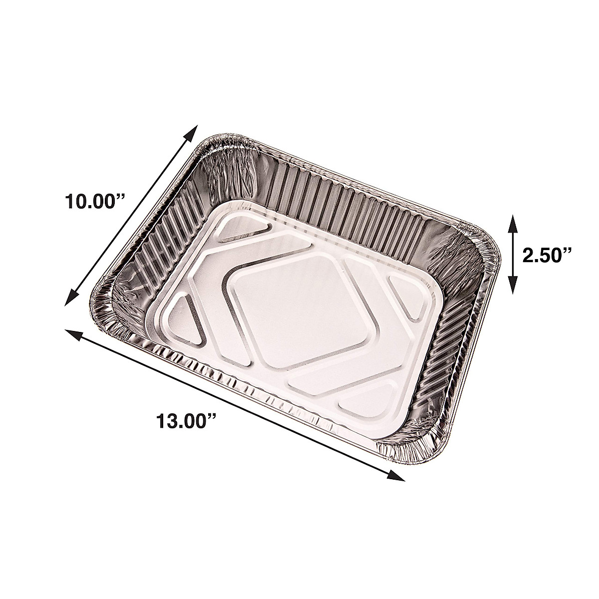 J-Line Design Aluminum Foil Disposable Roasting Broiler Pan - Half Size Steam Table Pan - 13 x 10 x 2.5 Inch - 18 Pack - Complete with Silicone Basting Brush and Stainless Steel Mini Tongs