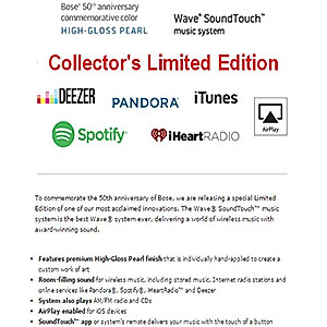 Bose Wave SoundTouch Music System III in High-Gloss Pearl White, Limited Edition Bose @ 50 th Year Anniversary, Rare Commemorative Collectible