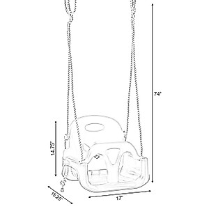 3 in 1 Baby Toddler and Teens Playground Hanging Swing Seat