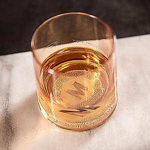 Man Crates Personalized Whiskey Crate – Includes 4 Amber Tinted Whisey Glasses, 2 Ice Sphere Molds, 4 Whiskey Stone Spheres,and More – Drinking Gift for Men