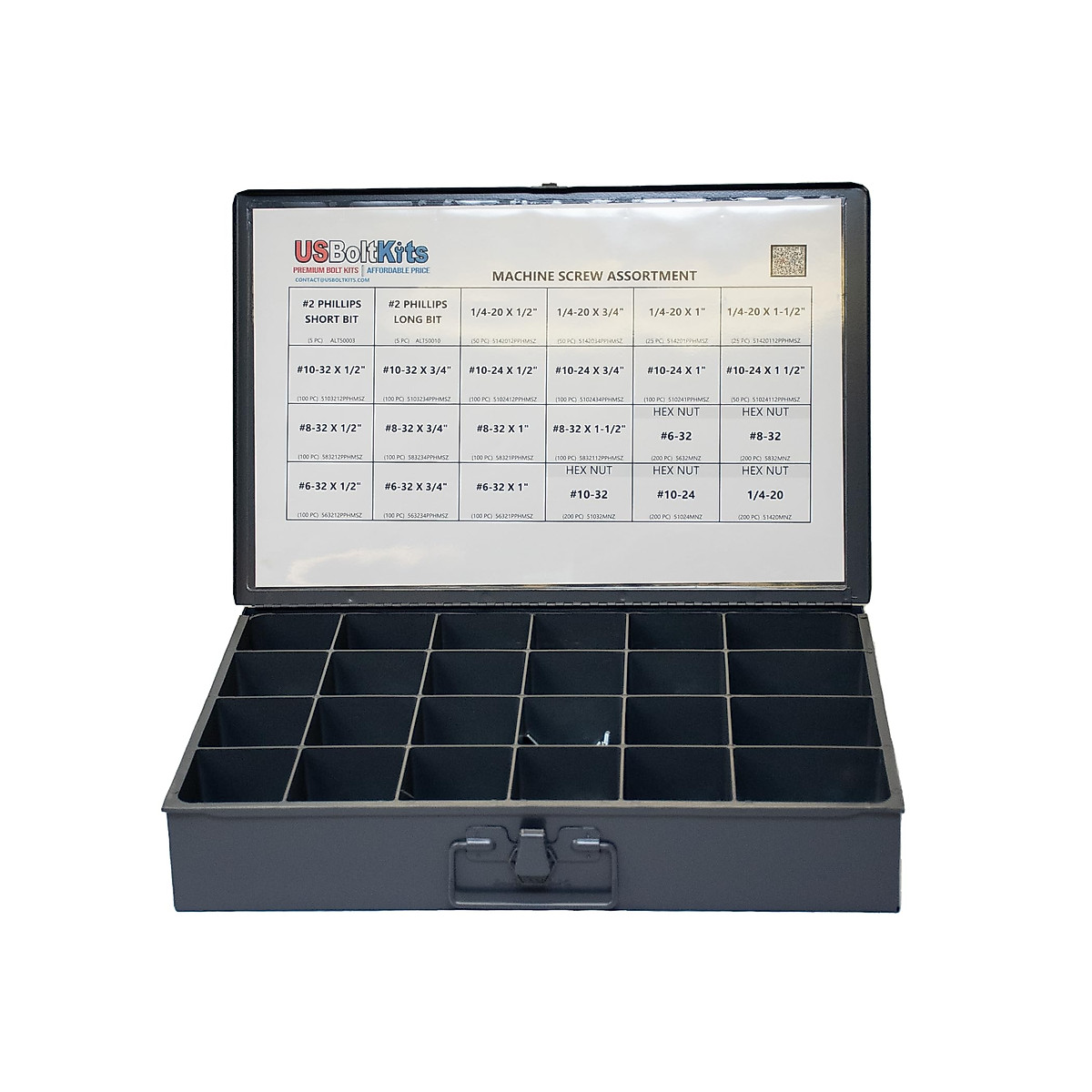 Machine Screw Assortment Kit Includes Phillips Bits-2,410 Piece Phillips Pan Head