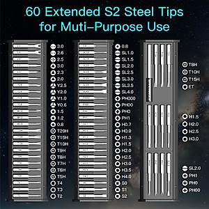 AM ARROWMAX 7.4V Mini Electric Screwdriver & Removable Angle Screw, 60 in 1 Precision Electric Screwdriver Set, Repair Tool Set For Phone Camera Watch Laptop (M1 PRO PLUS)