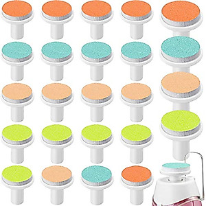 24 Pieces Baby Nail File Pads Nail Trimmer Replacement Pads Electric Baby Nail Grinding Heads for Standard Electric Kid Nail Trimmer Suits to Newborn Infant Toddler (Pink, Light Blue, Green, Orange)