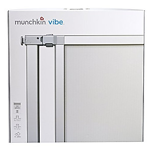 Munchkin® Vibe Baby Gate, Turn Key Mounted Safety Gate for Stairs, Hallways and Doors, Walk Through with Door, Mesh and Steel, Silver Ice , 29x40.5 Inch (Pack of 1)