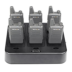 Retevis RT22 Six-Way Charger Multi Unit Charger Compatible with Retevis RT22 RT22S RB19 RB19P Walkie Talkie (1 Pack)