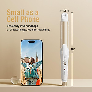 FURIDEN Lite Travel Curling Iron, Dual Voltage Curling Iron 1 inch, Lightweight and Dual Voltage(100-240V), Allows You to Use it Anywhere in The World, Straightening or Curling