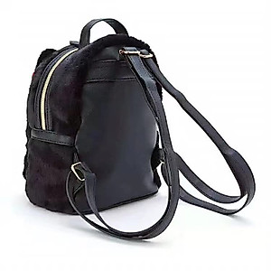 cute cinnamoroll + plush charm shoulder plush backpack, kawaii mini hello kitty backpack (black)