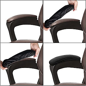ROLVNHTV Office Chair Arm Cover Chair Armrest Covers Stretchable Pad Padded,Washable Elastic Computer Arm Protectors Rest Sleeves for Home Office Rotating (4 Pieces，Large)