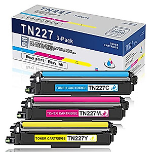 VIT 3 Pack (1C+1M+1Y)Toner Compatible TN227 TN-227 TN227C TN227M TN-227Y Toner Cartridge Replacement for Brother MFC 3770CDW L3750CDW L3730CDW HL 3230CDW 3270CDW 3290CDW DCP L3510CDW L3550CDW Printer