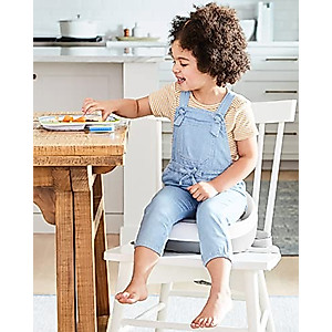 Skip Hop Booster Seat for Dining Table, Sleek Seat Booster, Grey/White