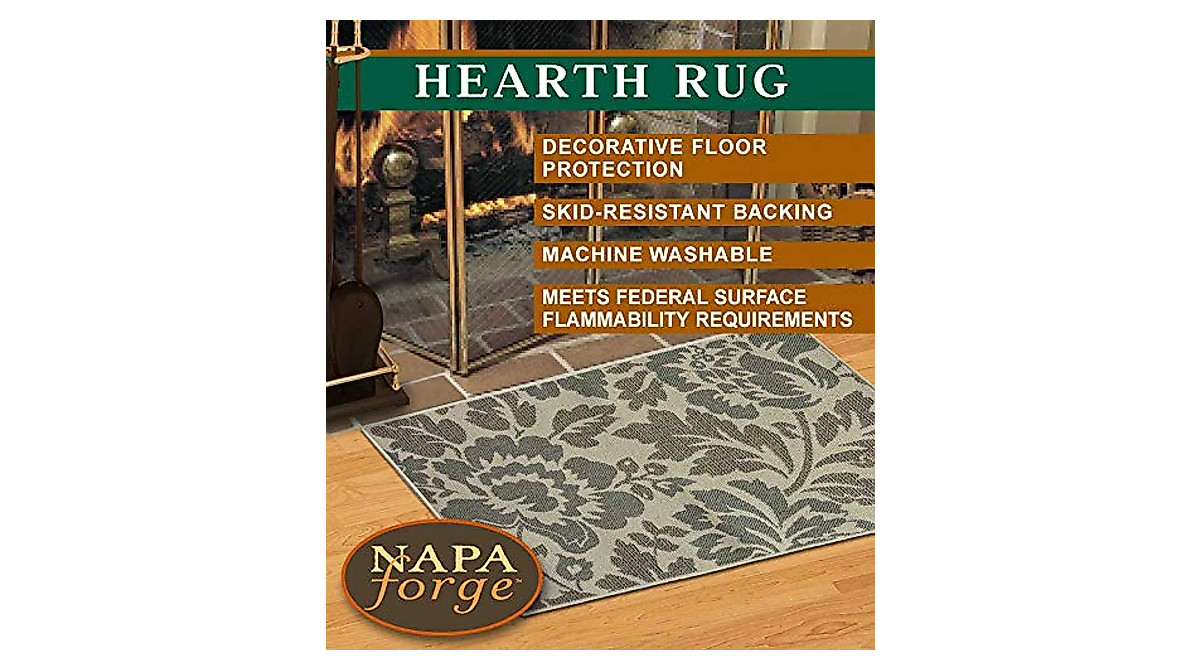 Pilgrim Fireplace Hearth Rug 46"x28" | Durable Floor Protection