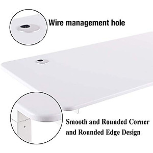 UNICOO - Crank Adjustable Height Standing Desk, Adjustable Sit to Stand up Desk,Home Office Table, Computer Table, Portable Writing Desk, Study Table (White Top/White Frame - NTCSET-01-WW)