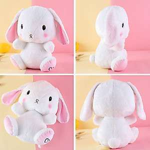 Little Room Naturally Glow in The Dark Bunny Stuffed Animal Plush Toy, 14 Inches (L1001), White